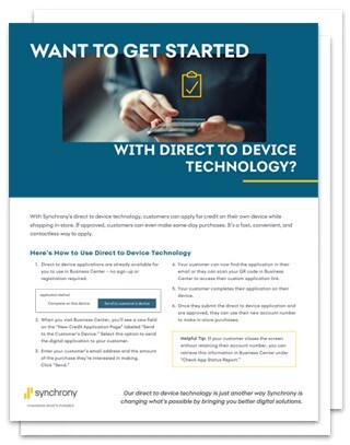 Direct to Device Application Technology | Synchrony Business